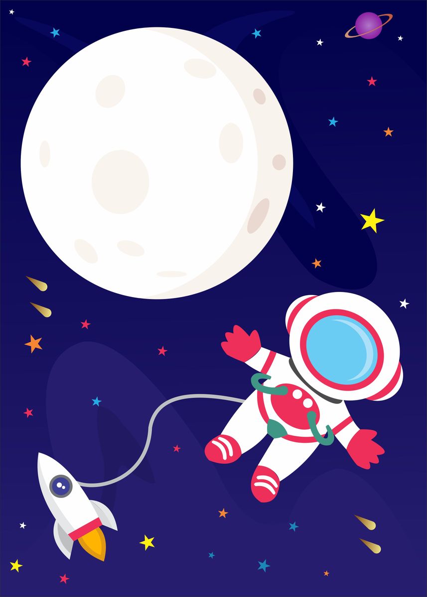 'Hello Moon' Poster, picture, metal print, paint by Jamil Risqullah ...