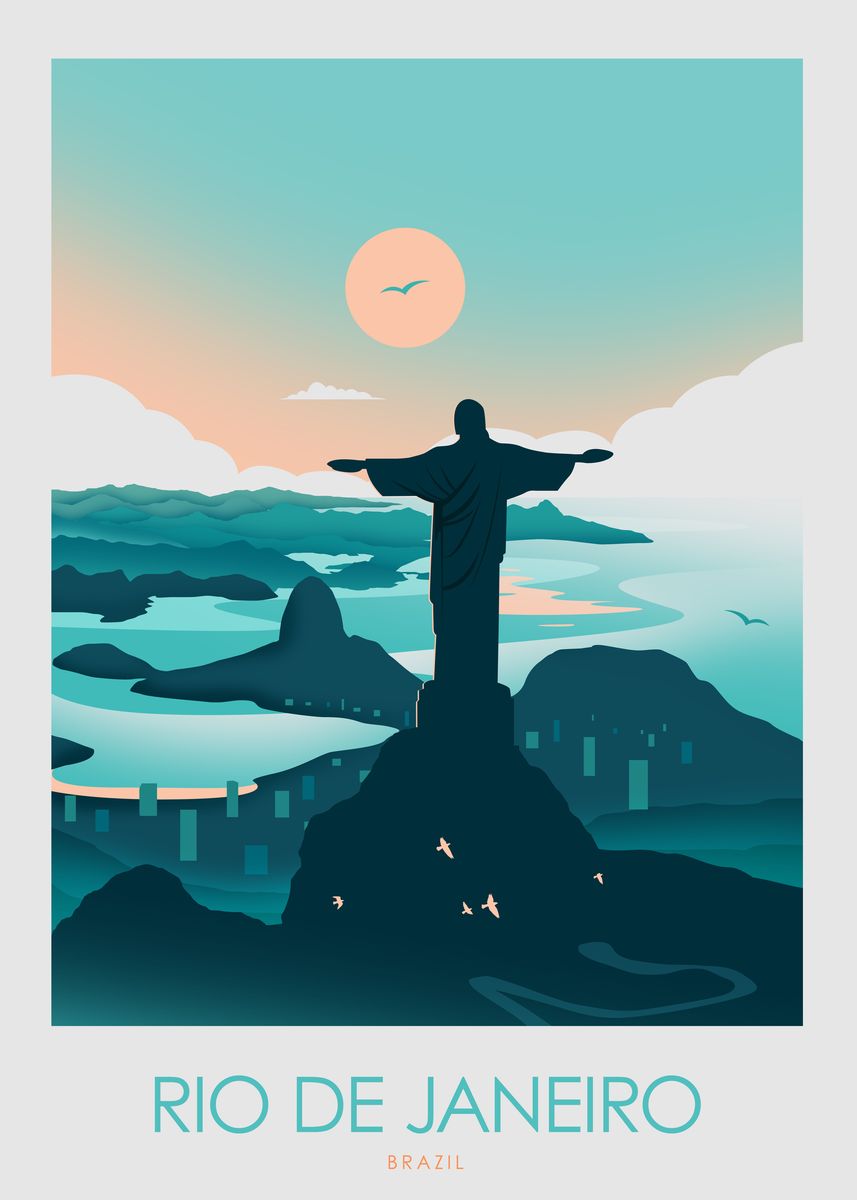 'Rio De Janeiro' Poster, picture, metal print, paint by StudioInception ...