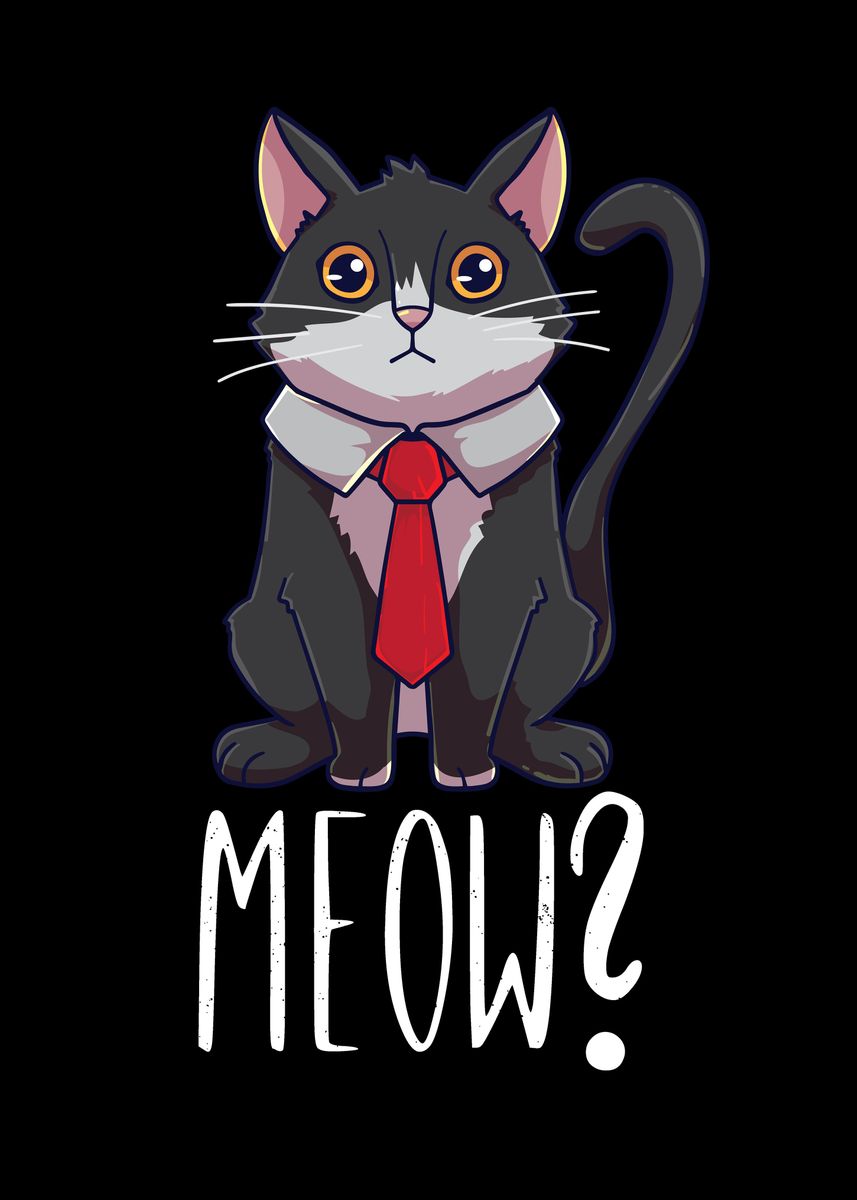 'Business Cat' Poster, picture, metal print, paint by Teecher Martin ...