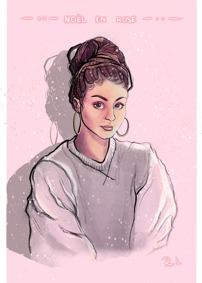 'Noel En Rose' Poster, picture, metal print, paint by Ruisi Liu | Displate