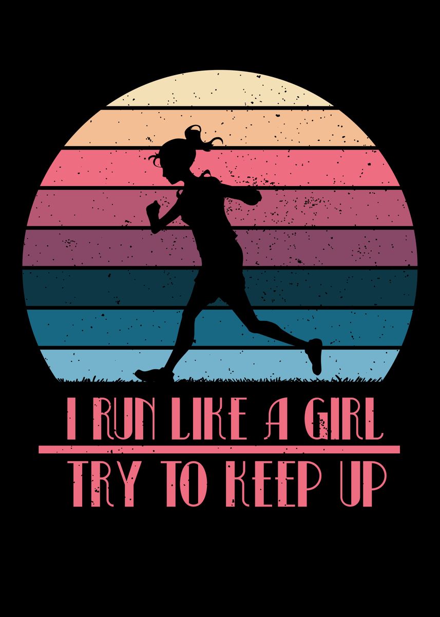'Girl Running ' Poster, picture, metal print, paint by Teecher Martin ...