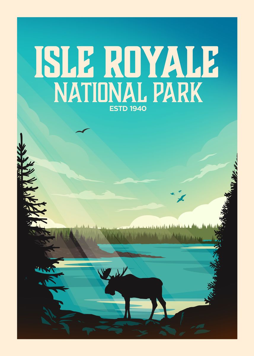 'Isle Royale National Park' Poster, picture, metal print, paint by ...