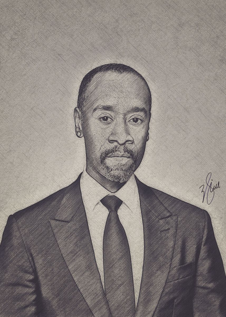 'Don Cheadle' Poster, picture, metal print, paint by John Smith | Displate