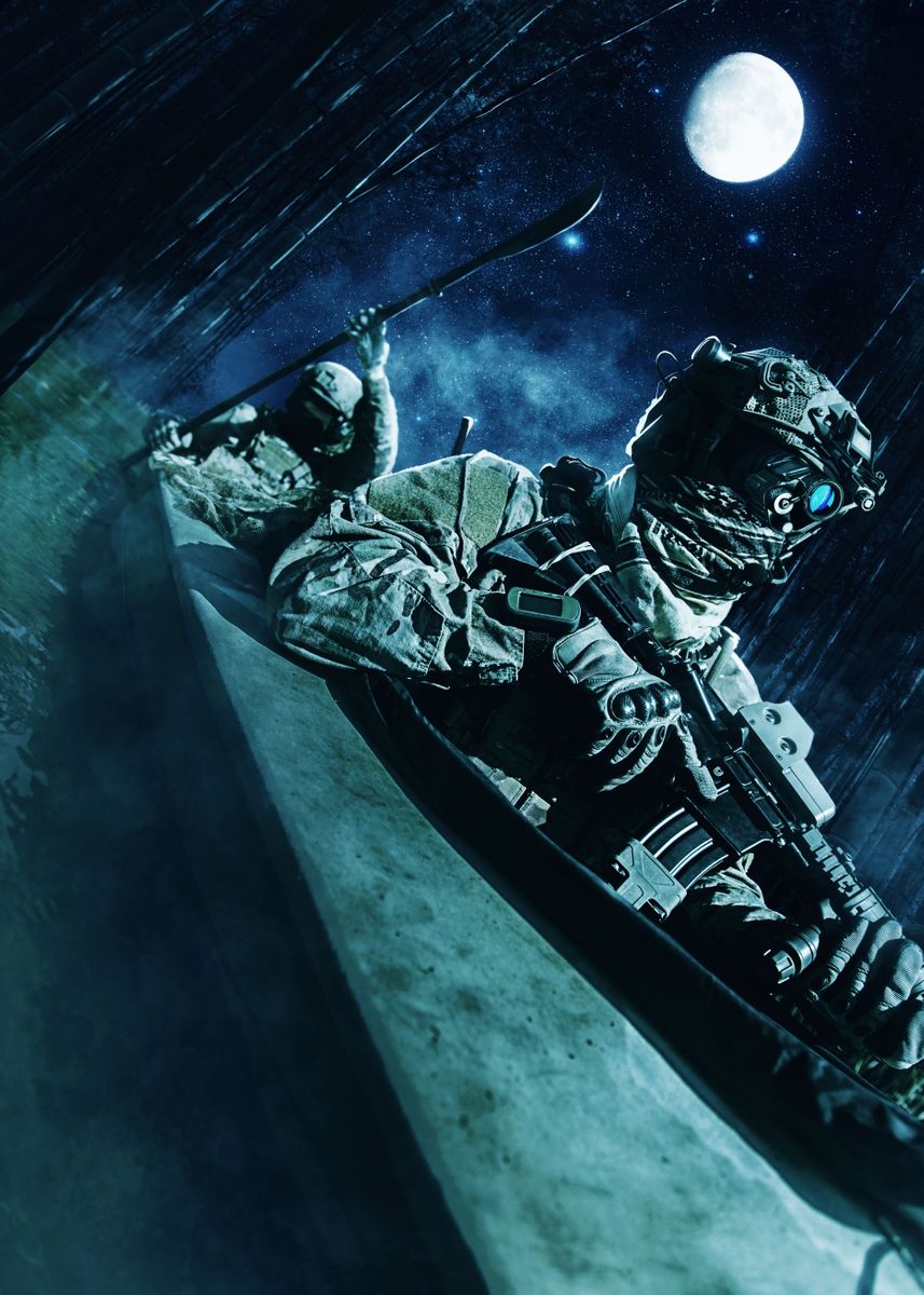 'Two special forces ' Poster, picture, metal print, paint by ...