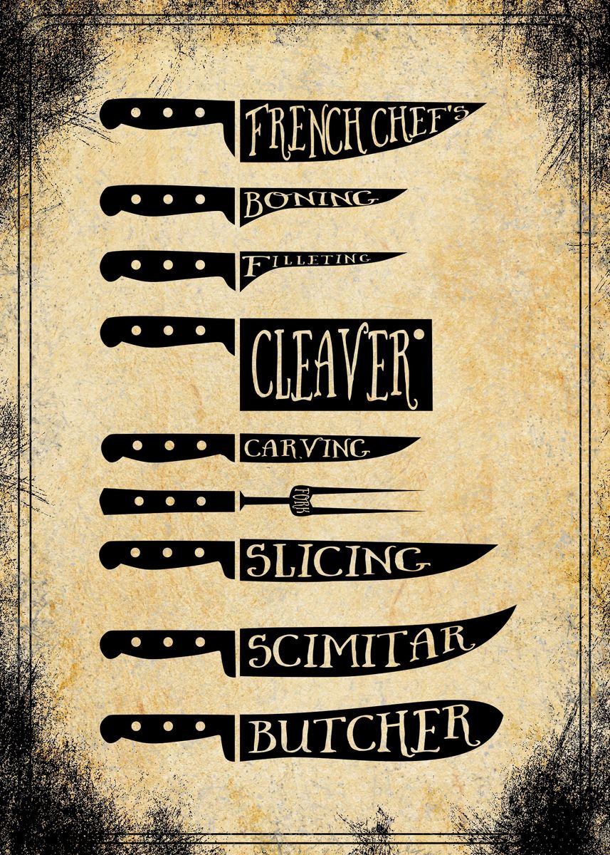'butcher Knives' Poster, picture, metal print, paint by TheArtyApples ...