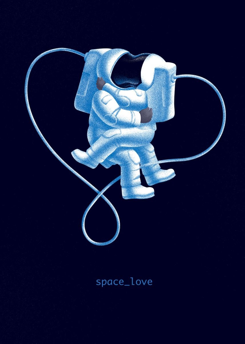 'Space Love' Poster, picture, metal print, paint by Dean Gah | Displate