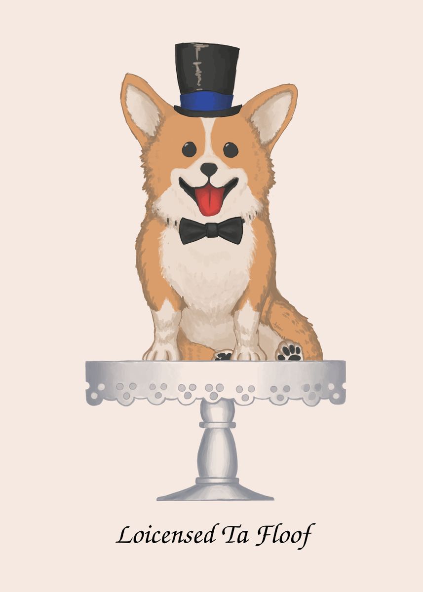 'Victorian Corgi' Poster, picture, metal print, paint by Av1nox | Displate