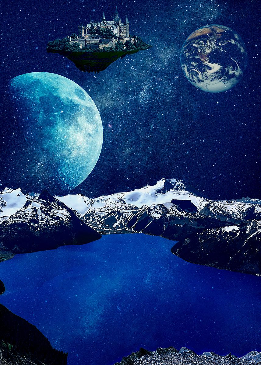 'Kingdom of Galaxy Lake' Poster, picture, metal print, paint by Jamil ...