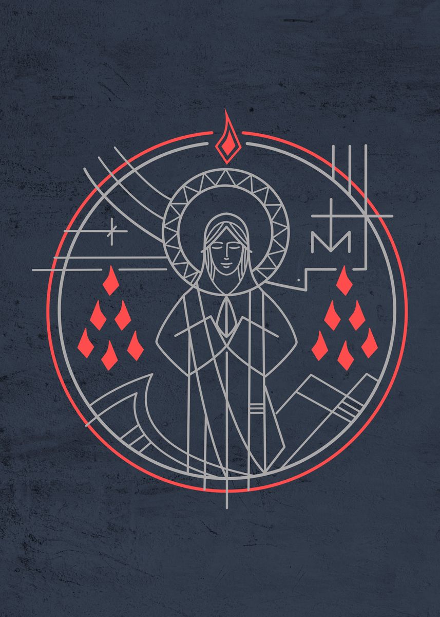 'Virgin Mary at Pentecost' Poster, picture, metal print, paint by Iknu ...