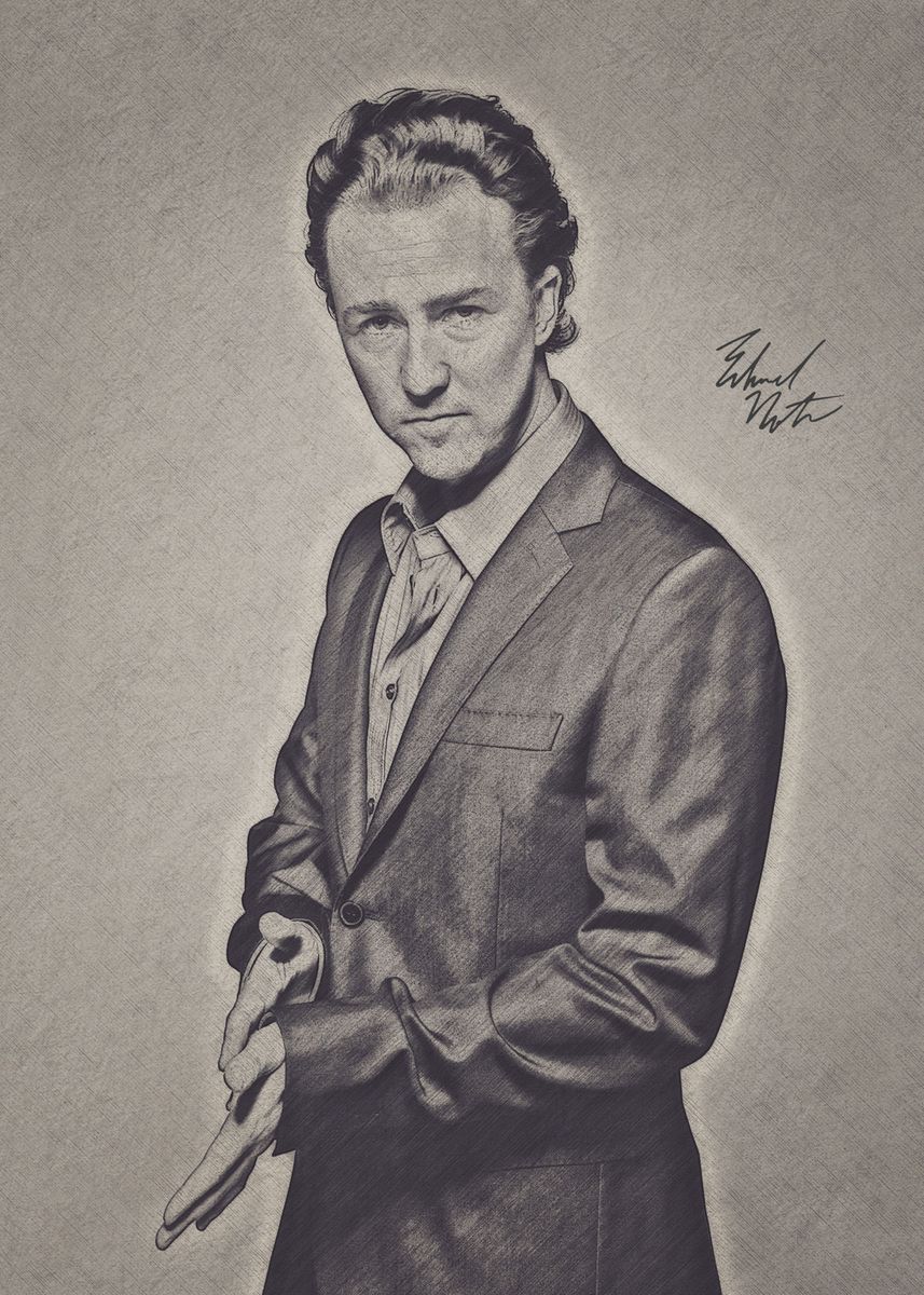 'Edward Norton' Poster, picture, metal print, paint by John Smith ...