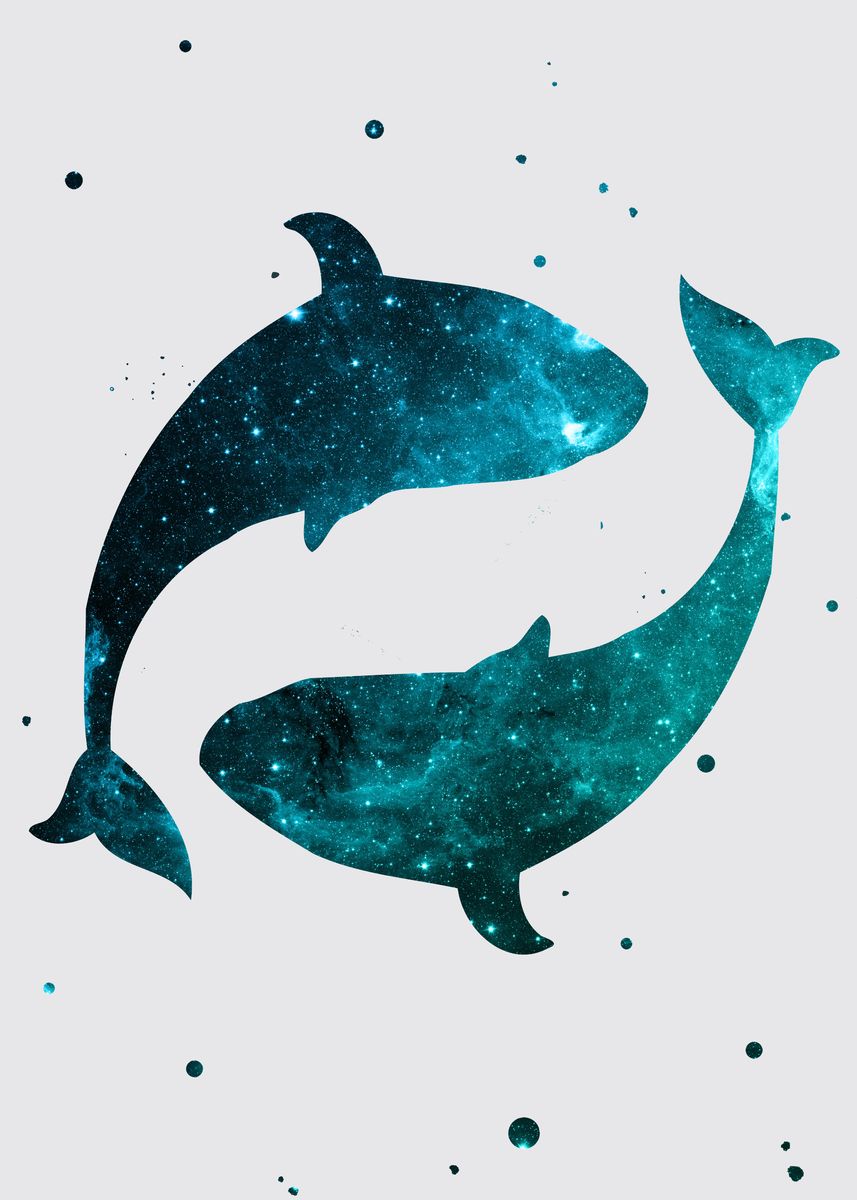 'Whales nebula' Poster, picture, metal print, paint by Alexandra A ...