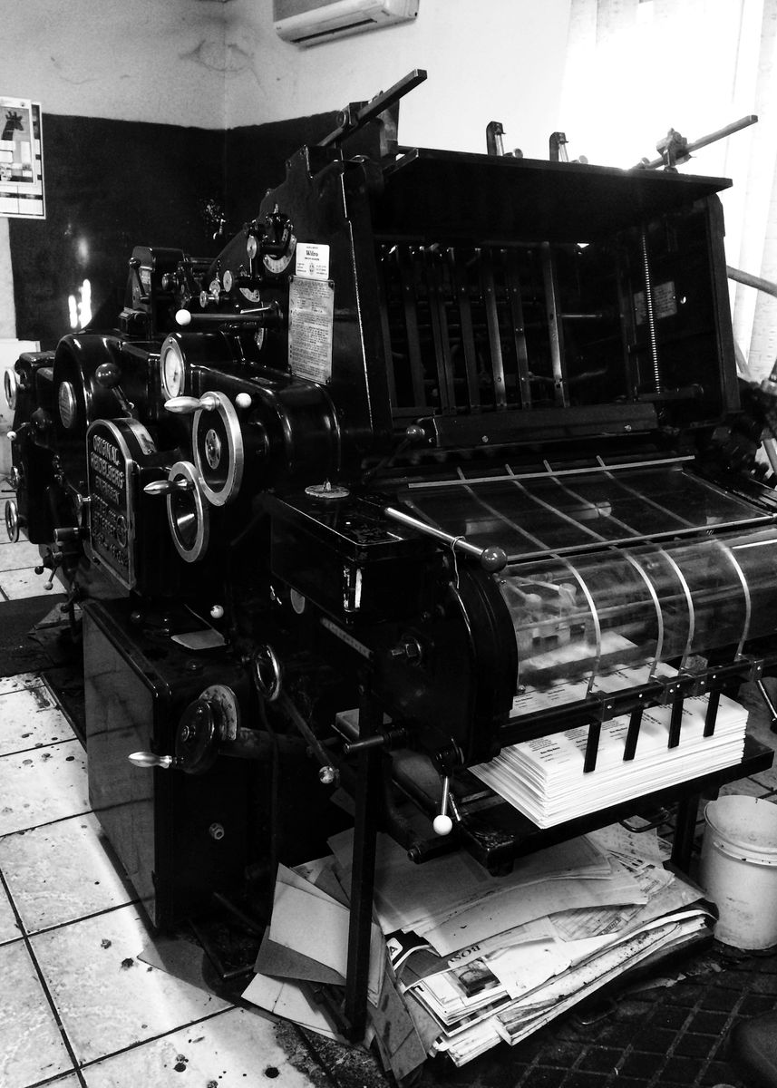 'Old Tech' Poster, picture, metal print, paint by Dirk Erasmus | Displate