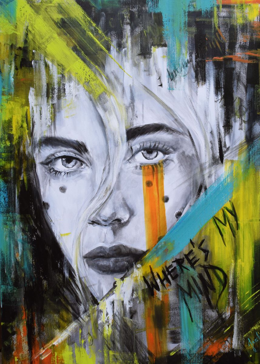 'Billie Eilish fanart music' Poster, picture, metal print, paint by ...