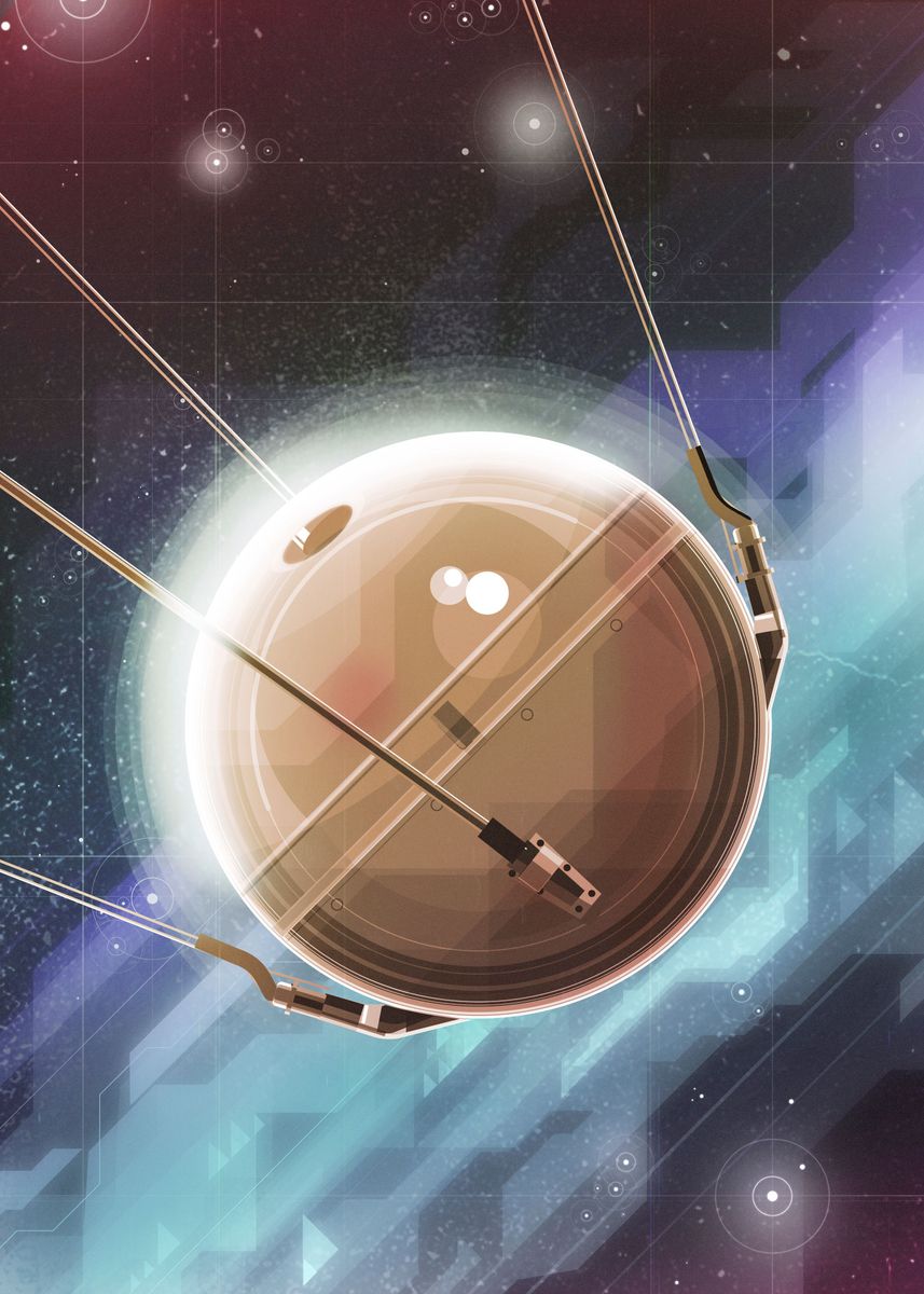 'Sputnik' Poster, picture, metal print, paint by Sergio Picazo | Displate