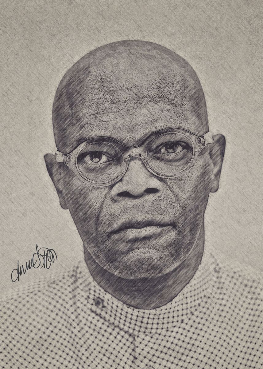 'Samuel Jackson' Poster, picture, metal print, paint by John Smith ...