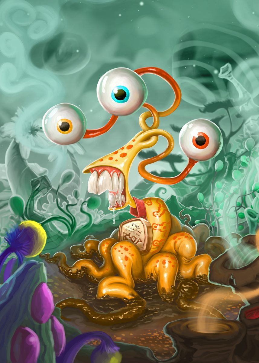 'alien mascot' Poster, picture, metal print, paint by Jo Rivadulla ...