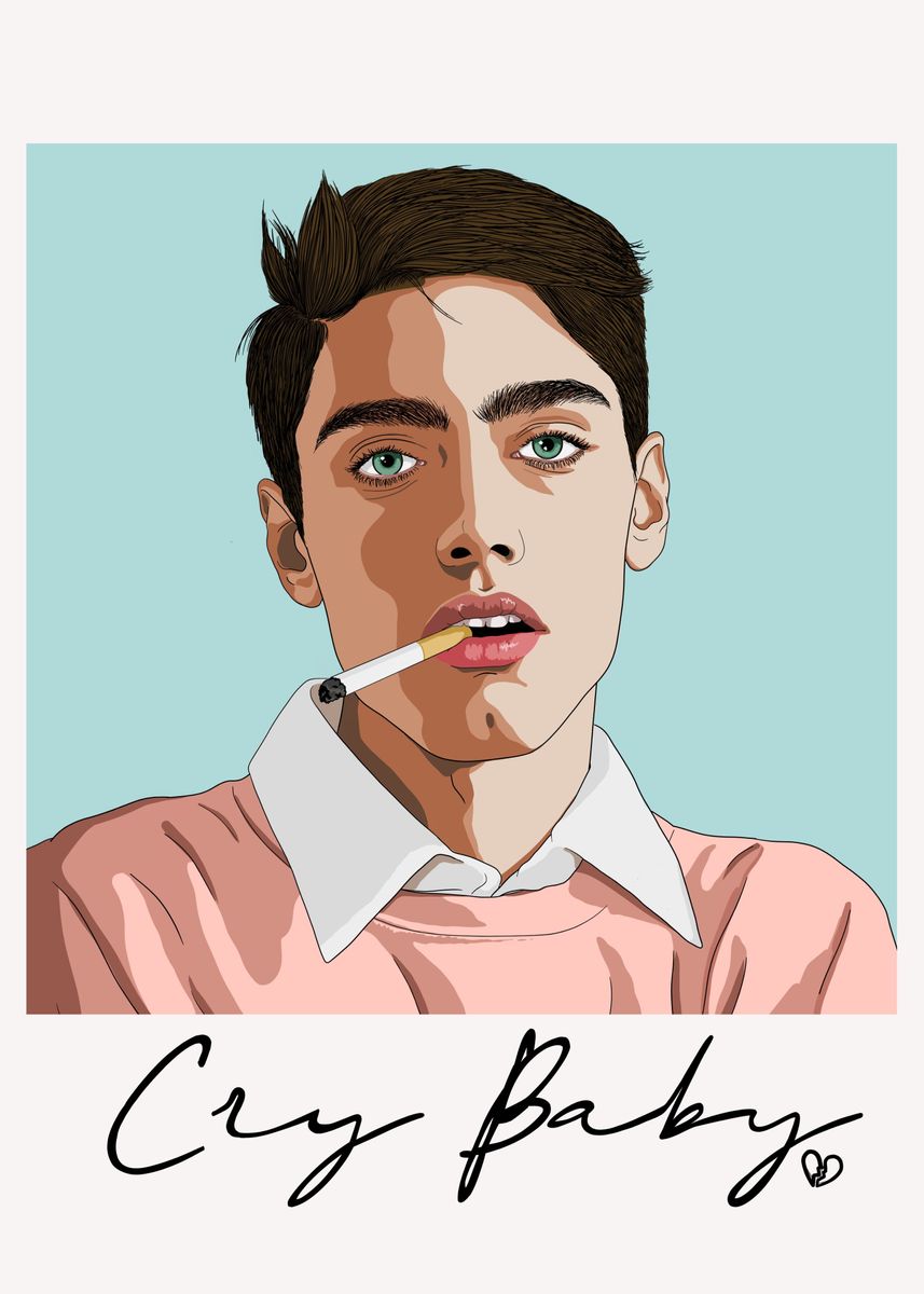 'CRY BABY ' Poster, picture, metal print, paint by Elle Shaw | Displate