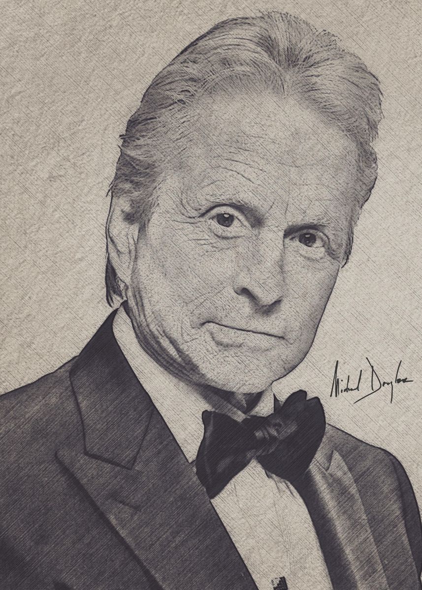 'Michael Douglas' Poster, picture, metal print, paint by John Smith ...