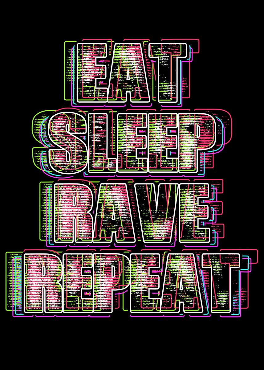 'Rave Techno' Poster, picture, metal print, paint by Teecher Martin ...