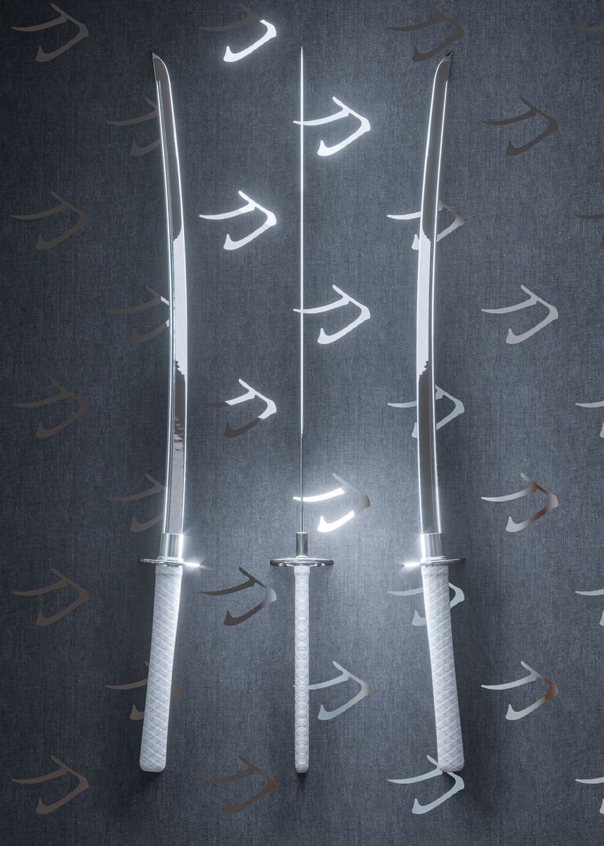 'White Katanas' Poster, picture, metal print, paint by Sativa Jones ...