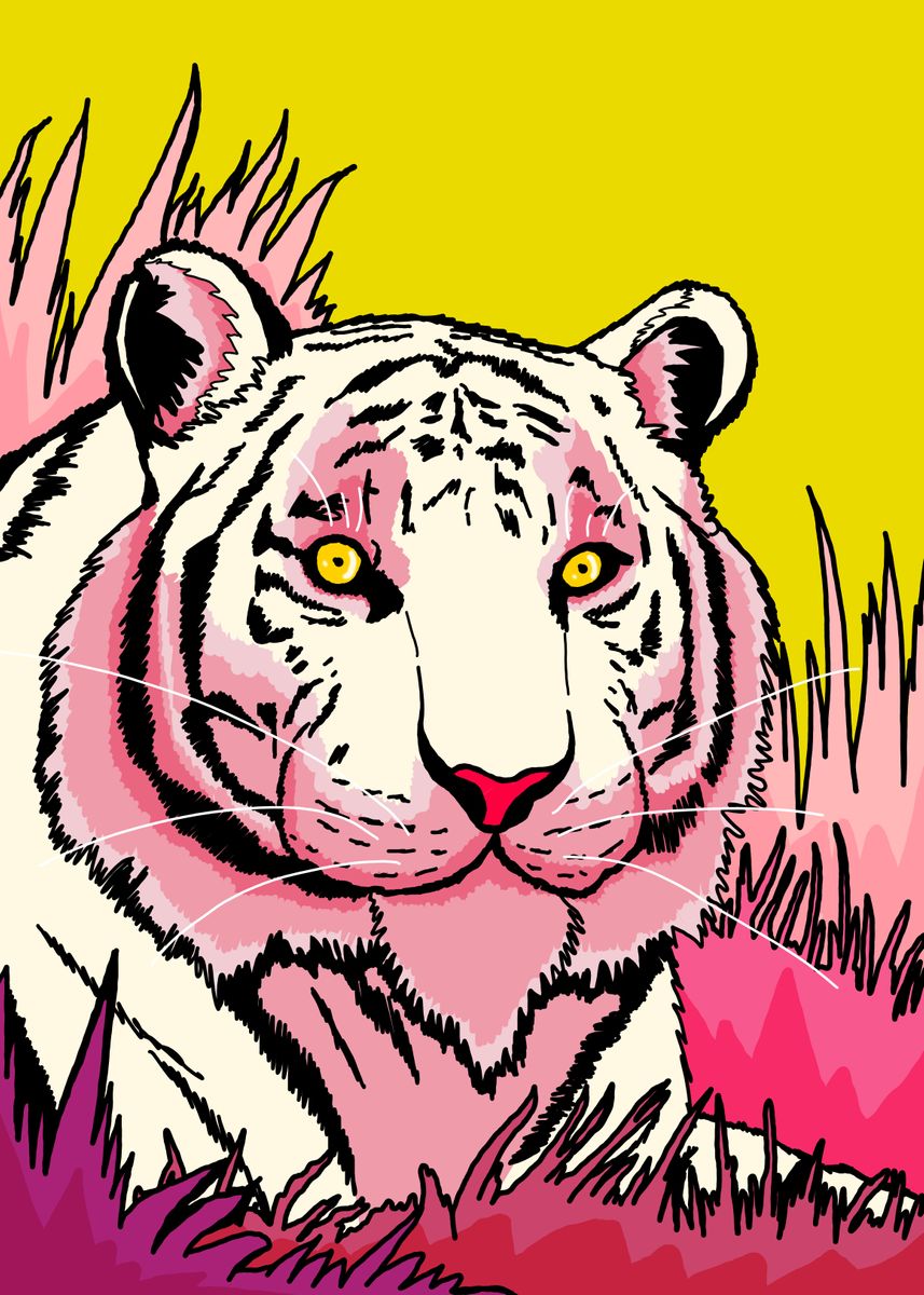 'The pink tiger' Poster, picture, metal print, paint by Steve Wade ...