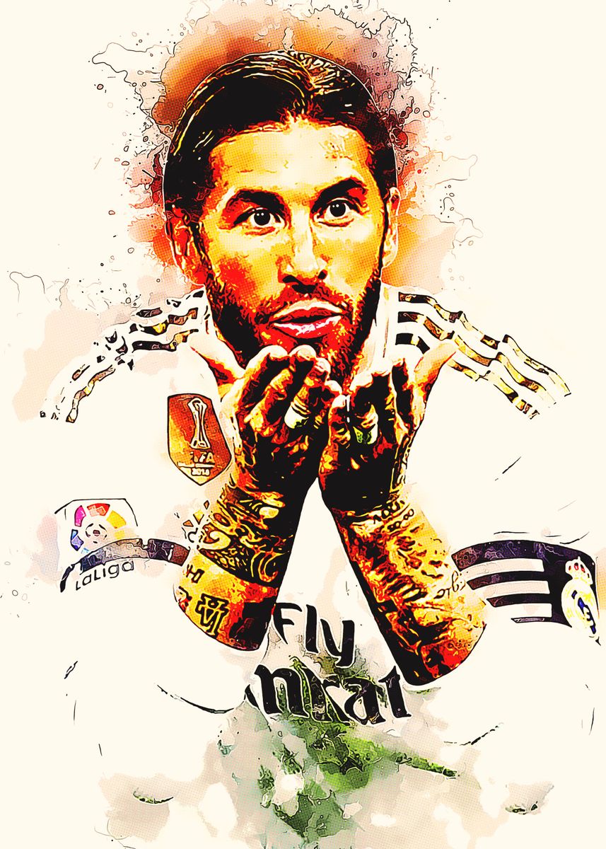 'Sergio Ramos' Poster, picture, metal print, paint by MIKHA ART | Displate