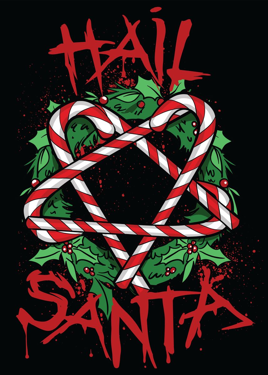 'Hail Santa' Poster, picture, metal print, paint by Chris Simmons ...
