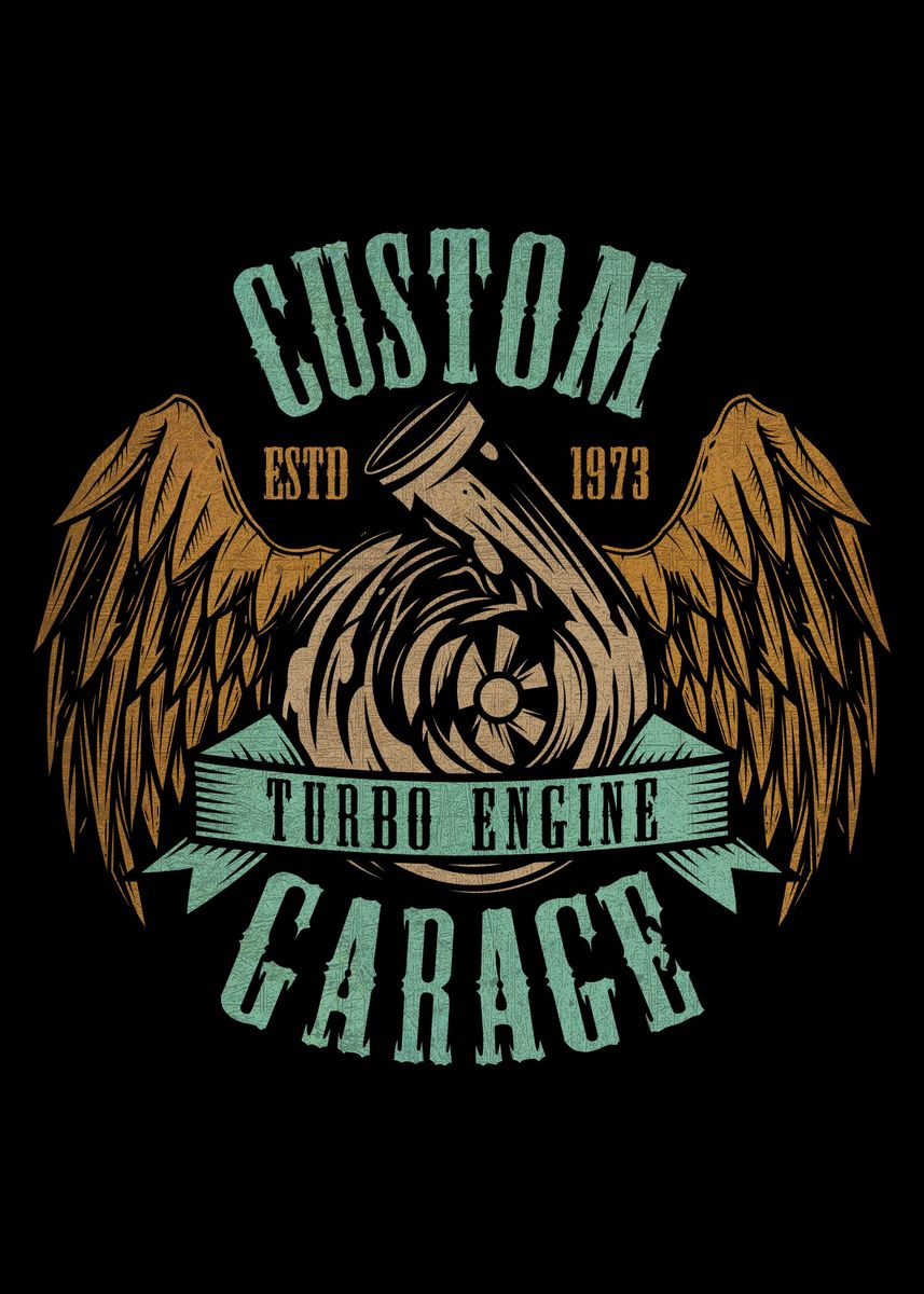 'Custom Garage' Poster, picture, metal print, paint by Gab Fernando ...