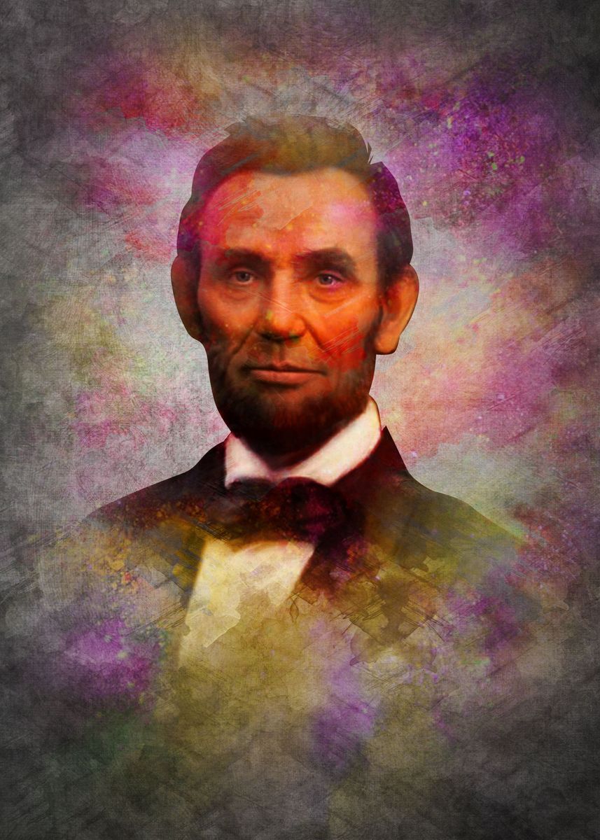 'Abraham Lincoln ' Poster, picture, metal print, paint by Defi Saul ...