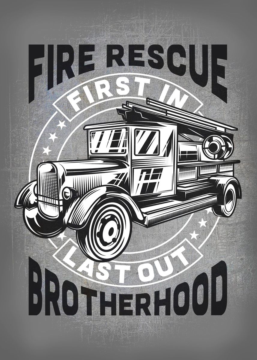 'Fire Rescue Brotherhood' Poster by Gab Fernando | Displate