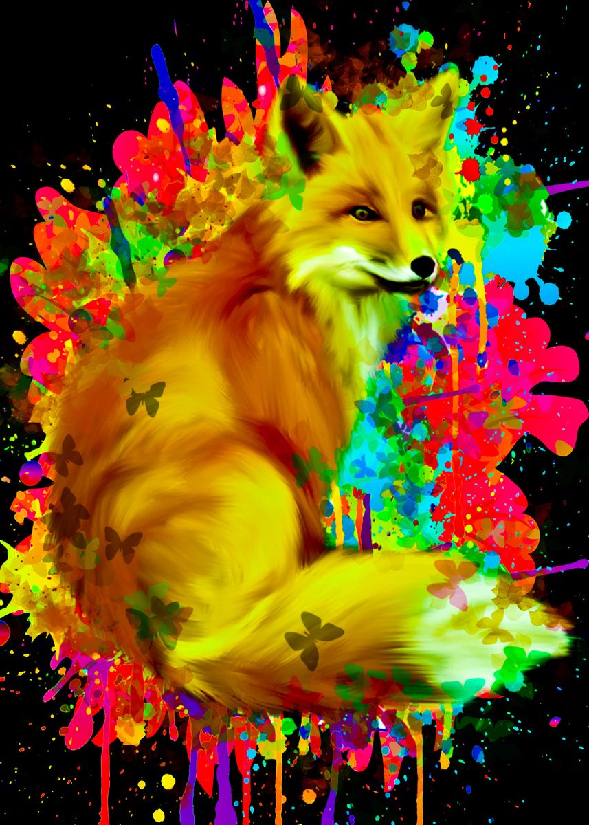 'Fox' Poster, picture, metal print, paint by ANDRE MCKAY | Displate