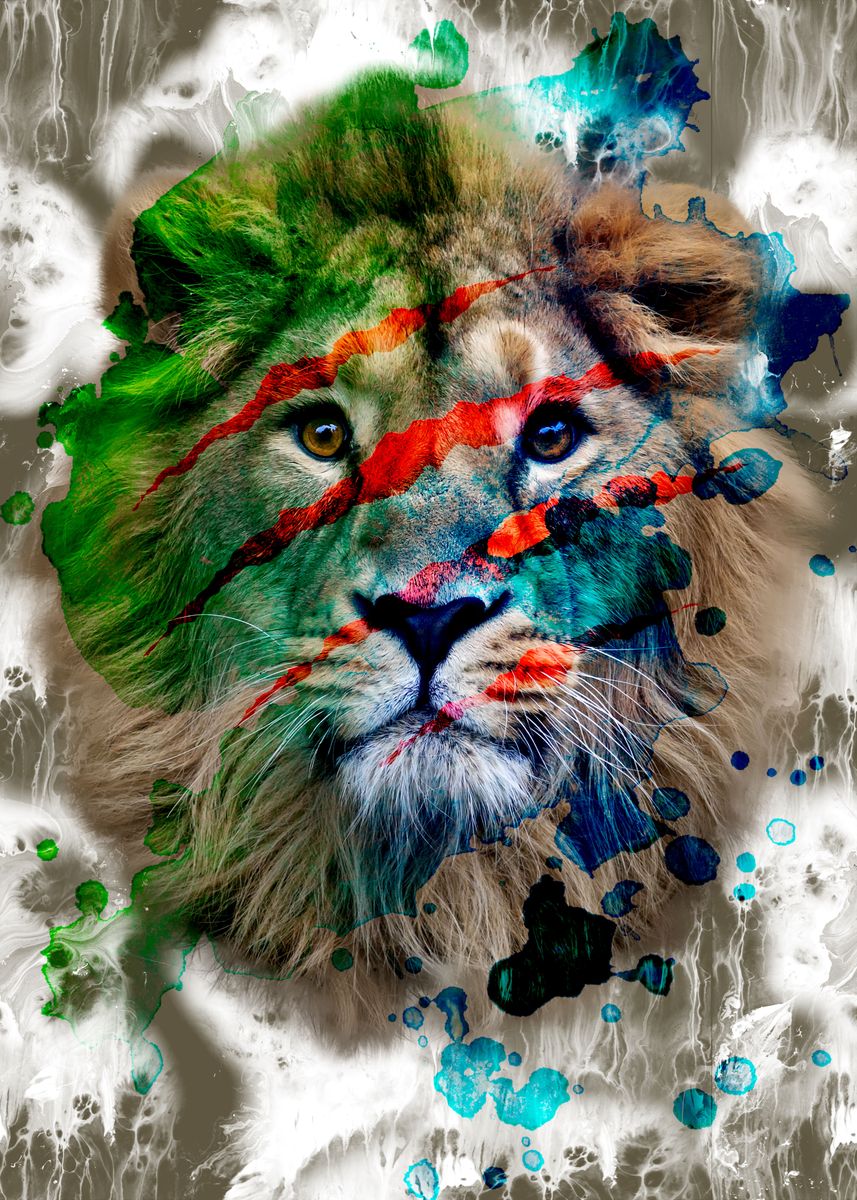 'Wounded Face' Poster, picture, metal print, paint by RoseJoy | Displate