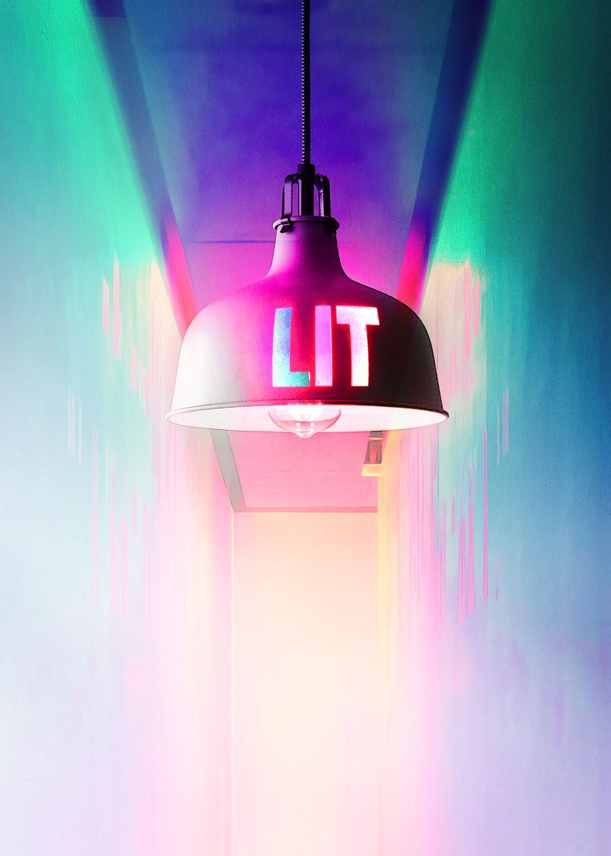 'LIT' Poster, picture, metal print, paint by Pixel Purge | Displate
