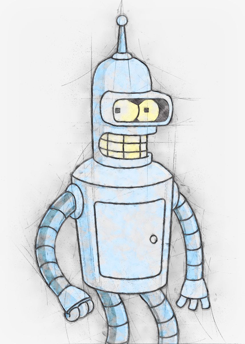 'Bender' Poster, picture, metal print, paint by Posterlicious | Displate