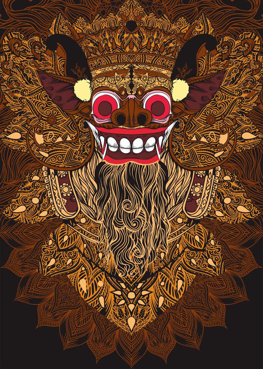 'gold balinese barong' Poster by Febrian Dwinanto | Displate