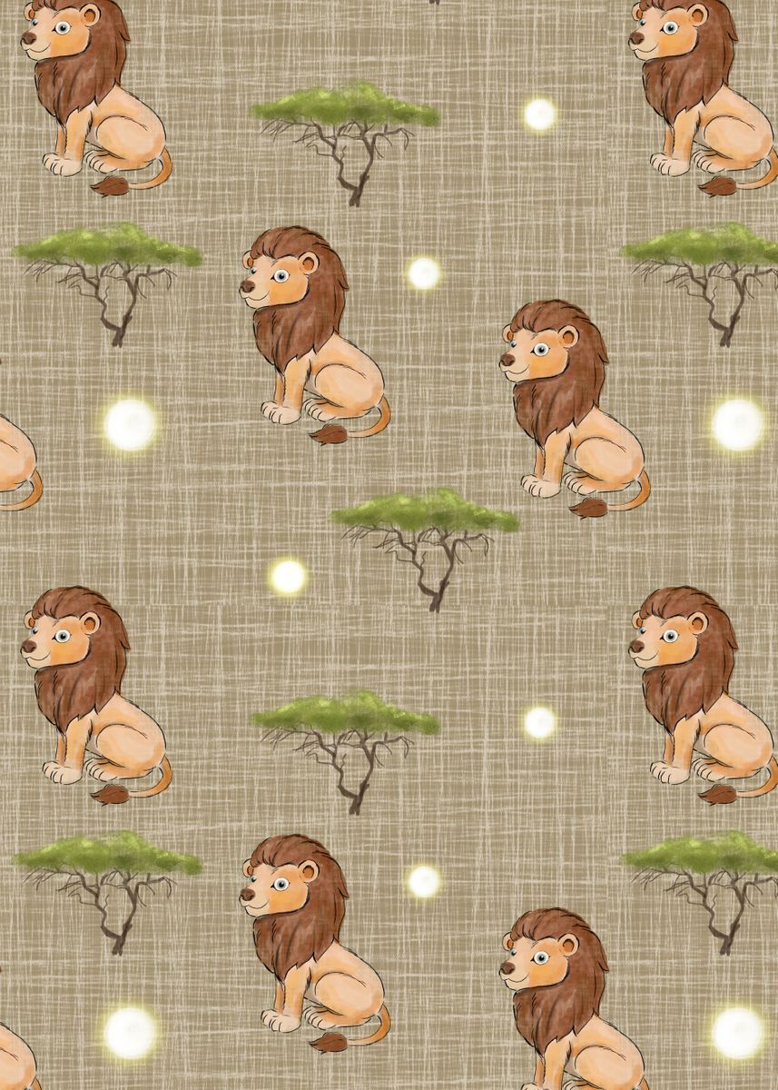 'Lions pattern design' Poster, picture, metal print, paint by Matt ...