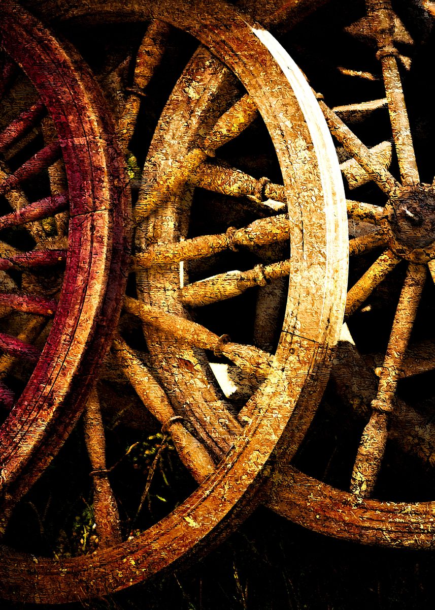 'Vintage Spinning Wheels' Poster, picture, metal print, paint by Art ...