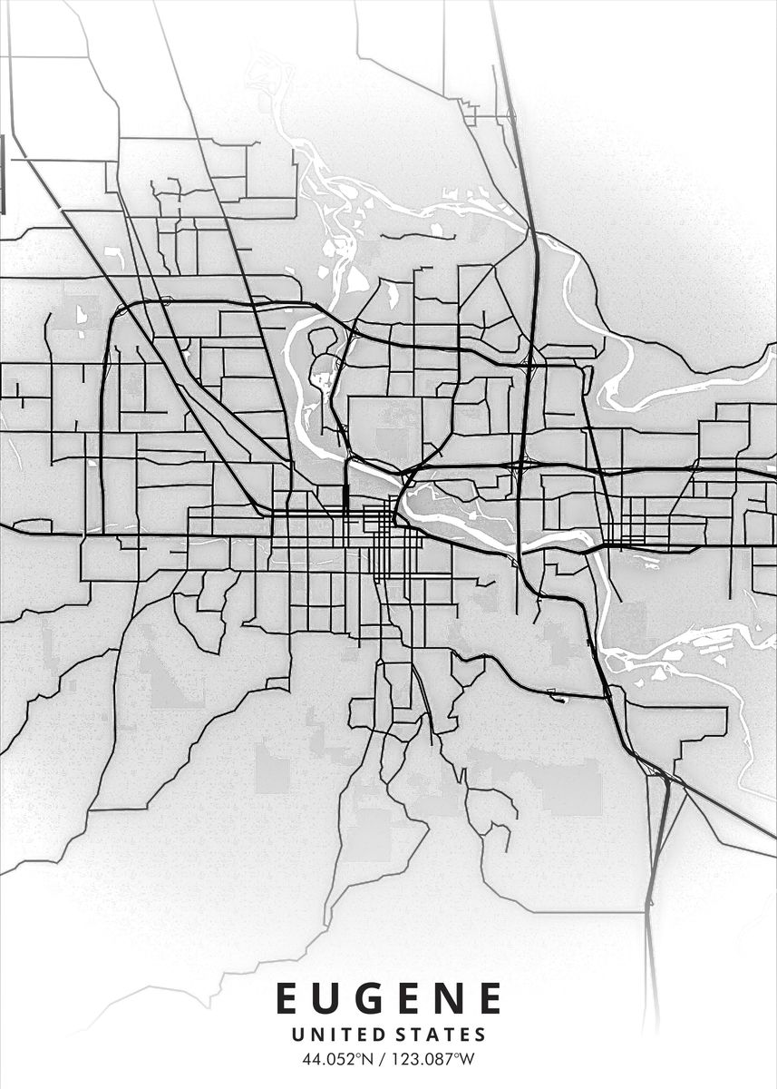 'Eugene Oregon' Poster, picture, metal print, paint by Merah Djoeang ...