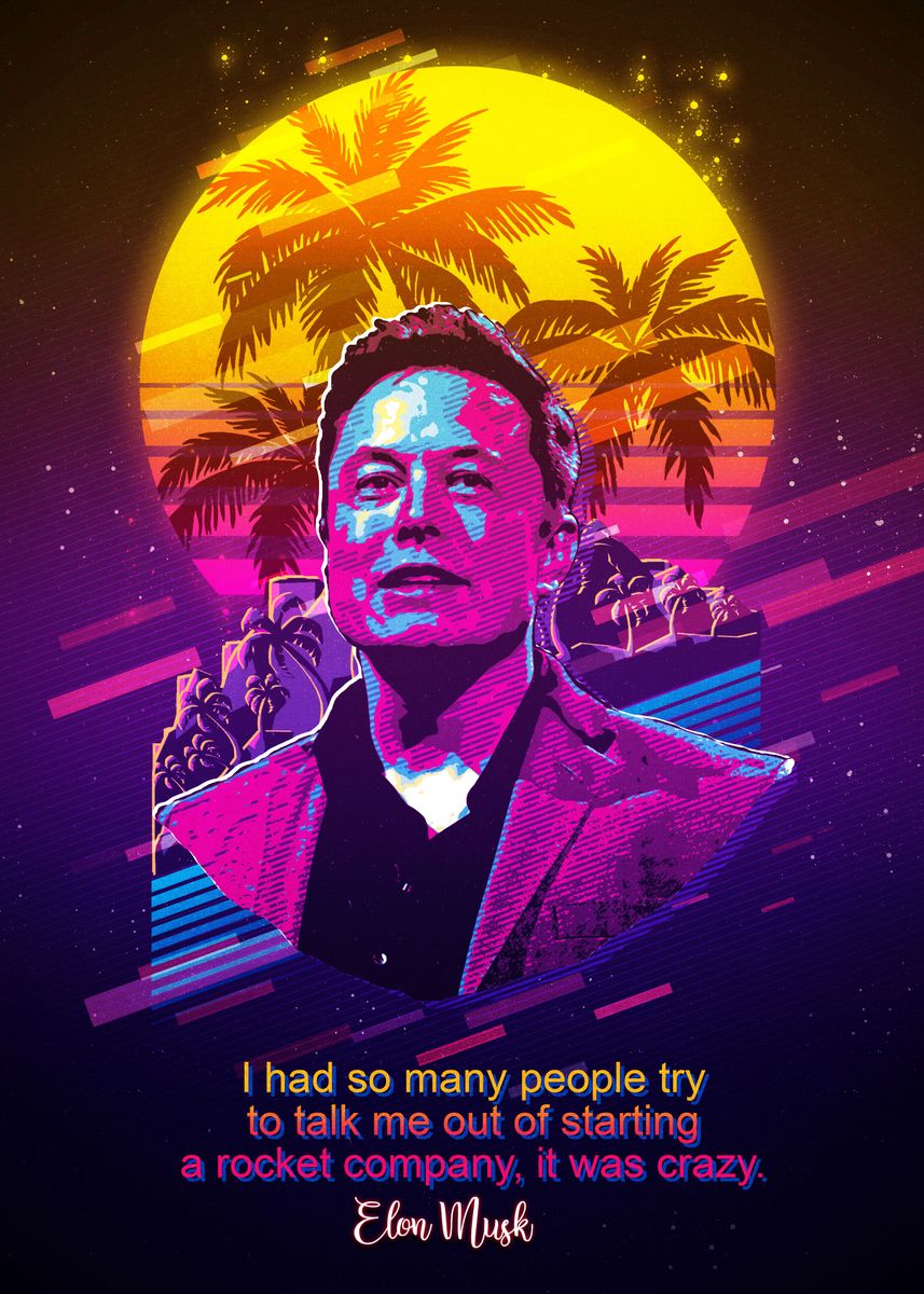 'Elon Musk' Poster, picture, metal print, paint by The Poster | Displate