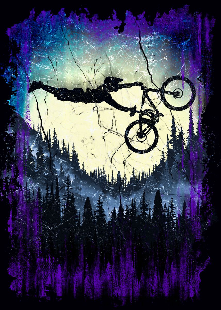 'MTB Bike Art' Poster, picture, metal print, paint by One Red Fox ...
