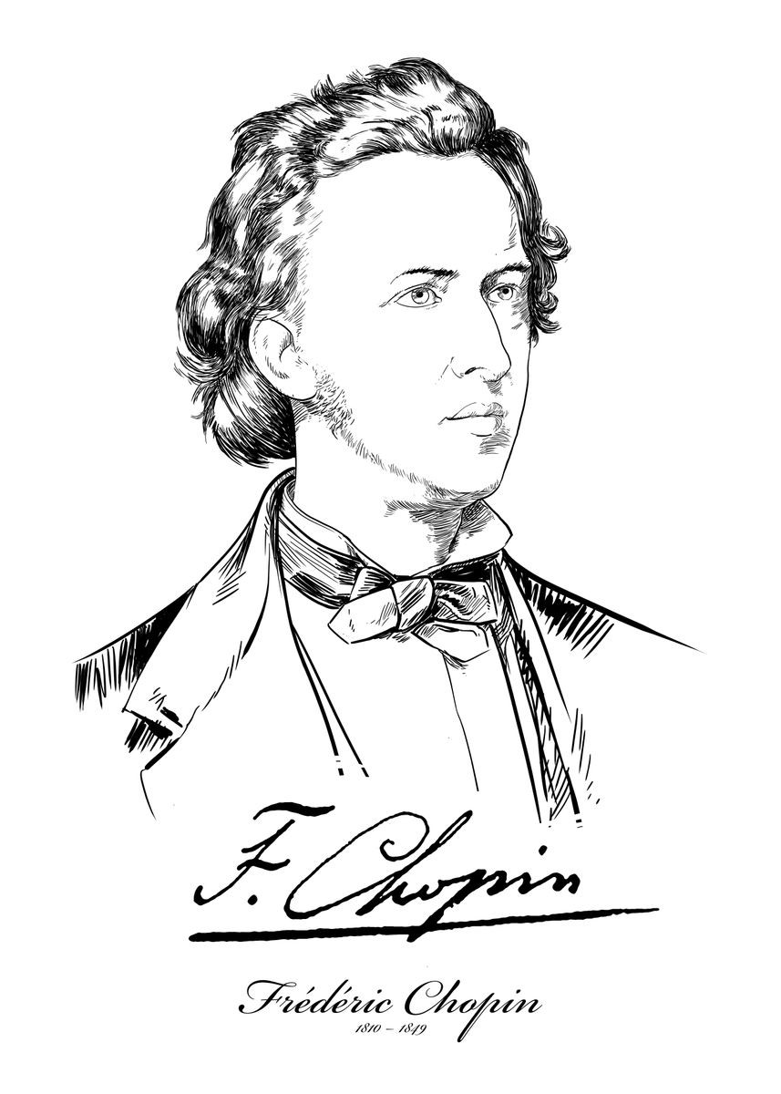 'Chopin Composer Piano' Poster, picture, metal print, paint by Carlos ...