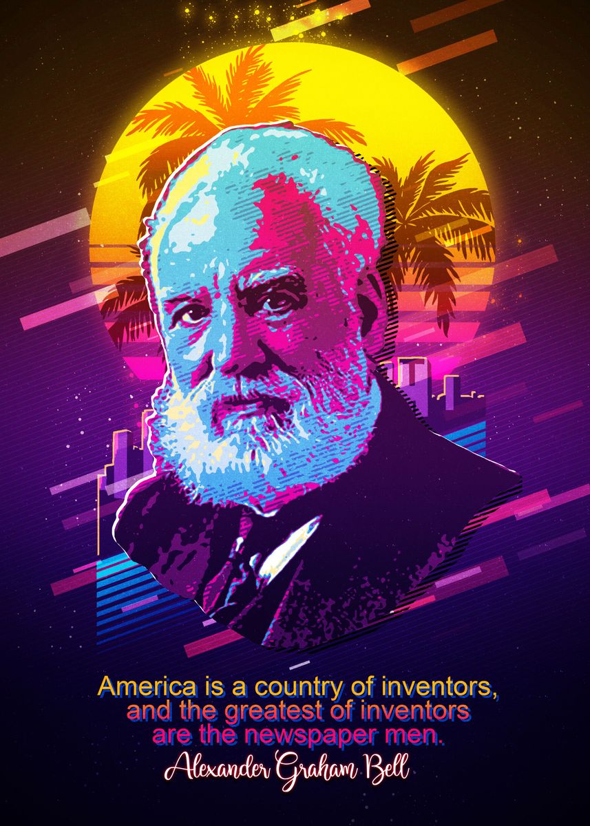 'alexander graham bell' Poster, picture, metal print, paint by The ...