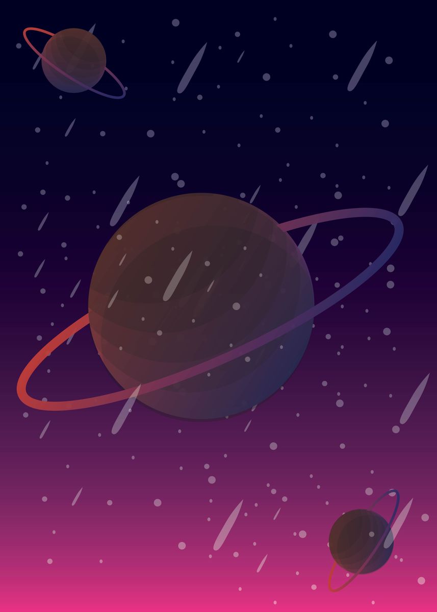 'Falling Planets' Poster, picture, metal print, paint by Mukhtiar Ahmed ...