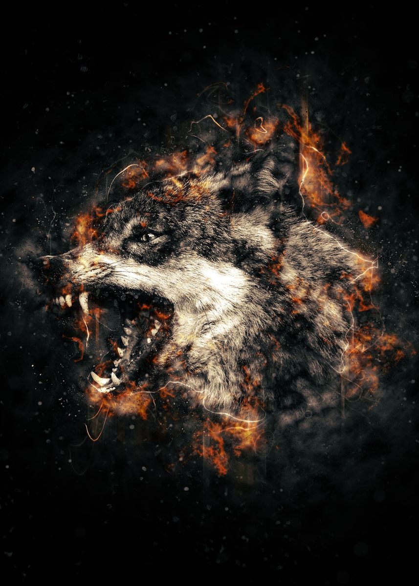 'Howl' Poster, picture, metal print, paint by Karl Harker | Displate
