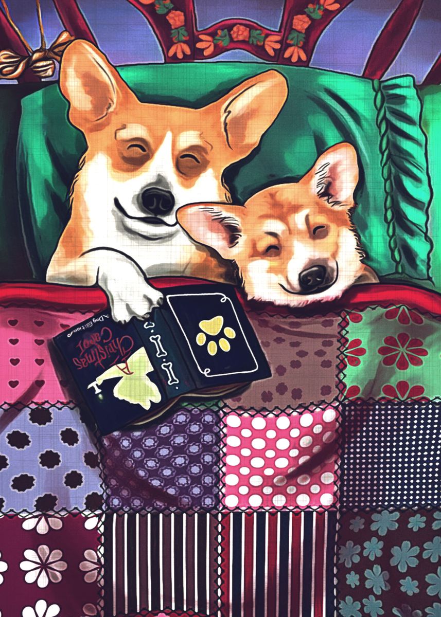 'Corgi' Poster, picture, metal print, paint by Nick Cournoyer | Displate