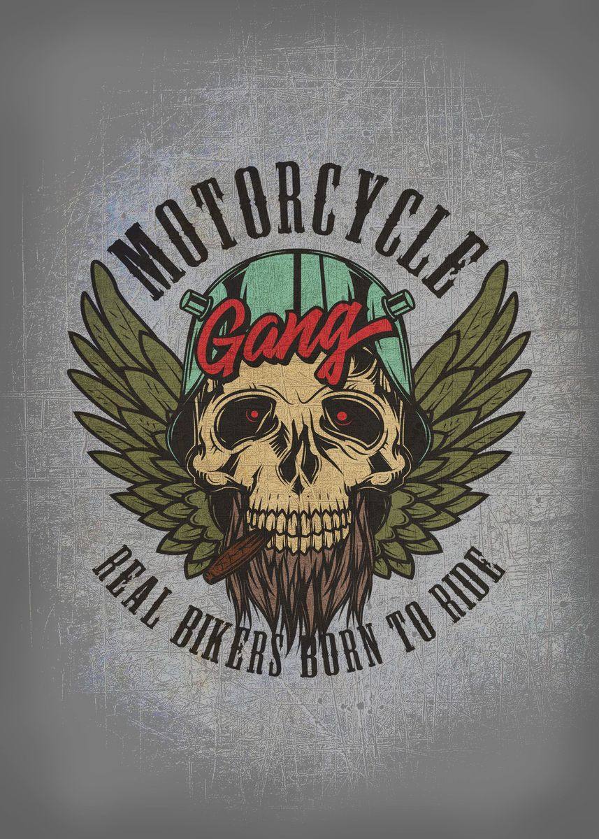 'Motorcycle Gang' Poster, picture, metal print, paint by Gab Fernando ...