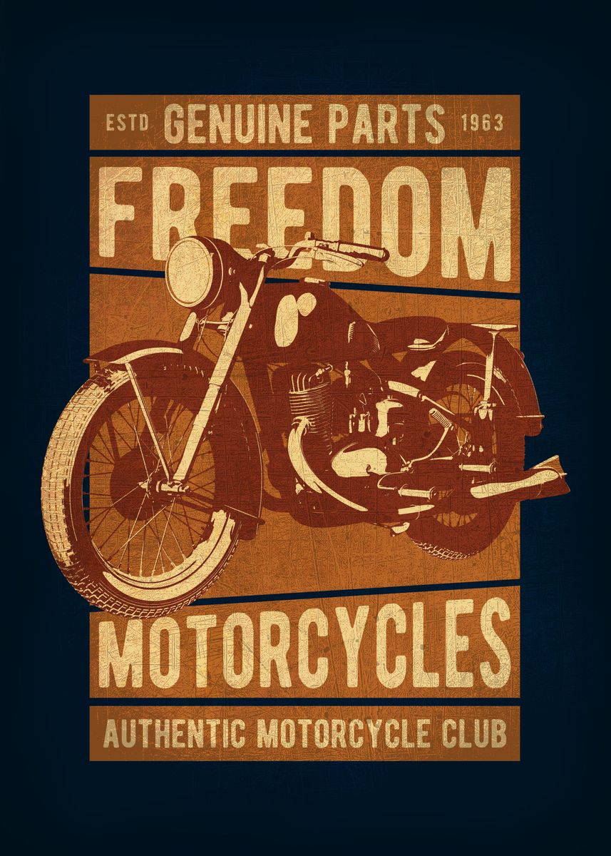 'Freedom Motorcycle' Poster, picture, metal print, paint by Gab ...