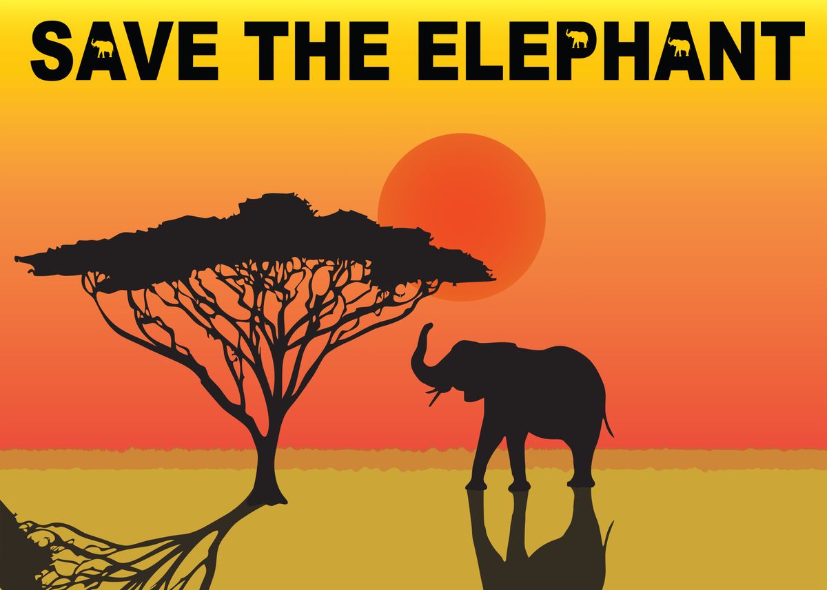 'Save the Elephant' Poster by Sam Cobin | Displate