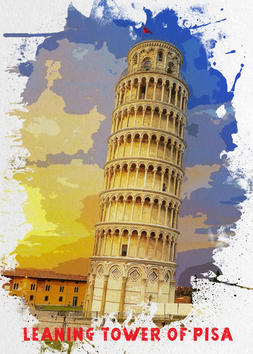 'The Leaning Tower of Pisa' Poster, picture, metal print, paint by ...