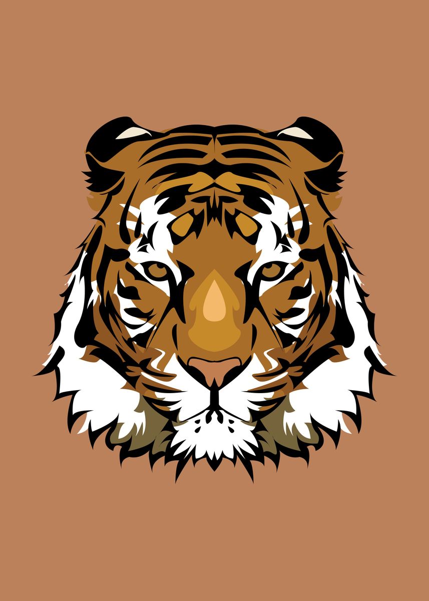 'Tiger Head displate metal' Poster, picture, metal print, paint by Eki ...